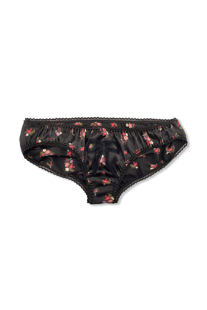 Corsage Modern Knicker | Low Rise Silk Panty Dark Floral Lingerie ...